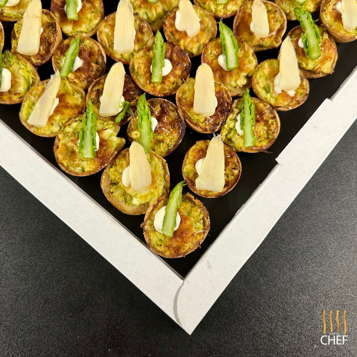 Asparagus Mini Quiches And Parmesan Dust Canape Catering for Events