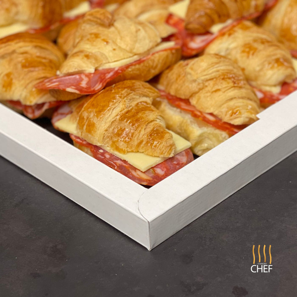 Mini Croissant with Salami and Cheese