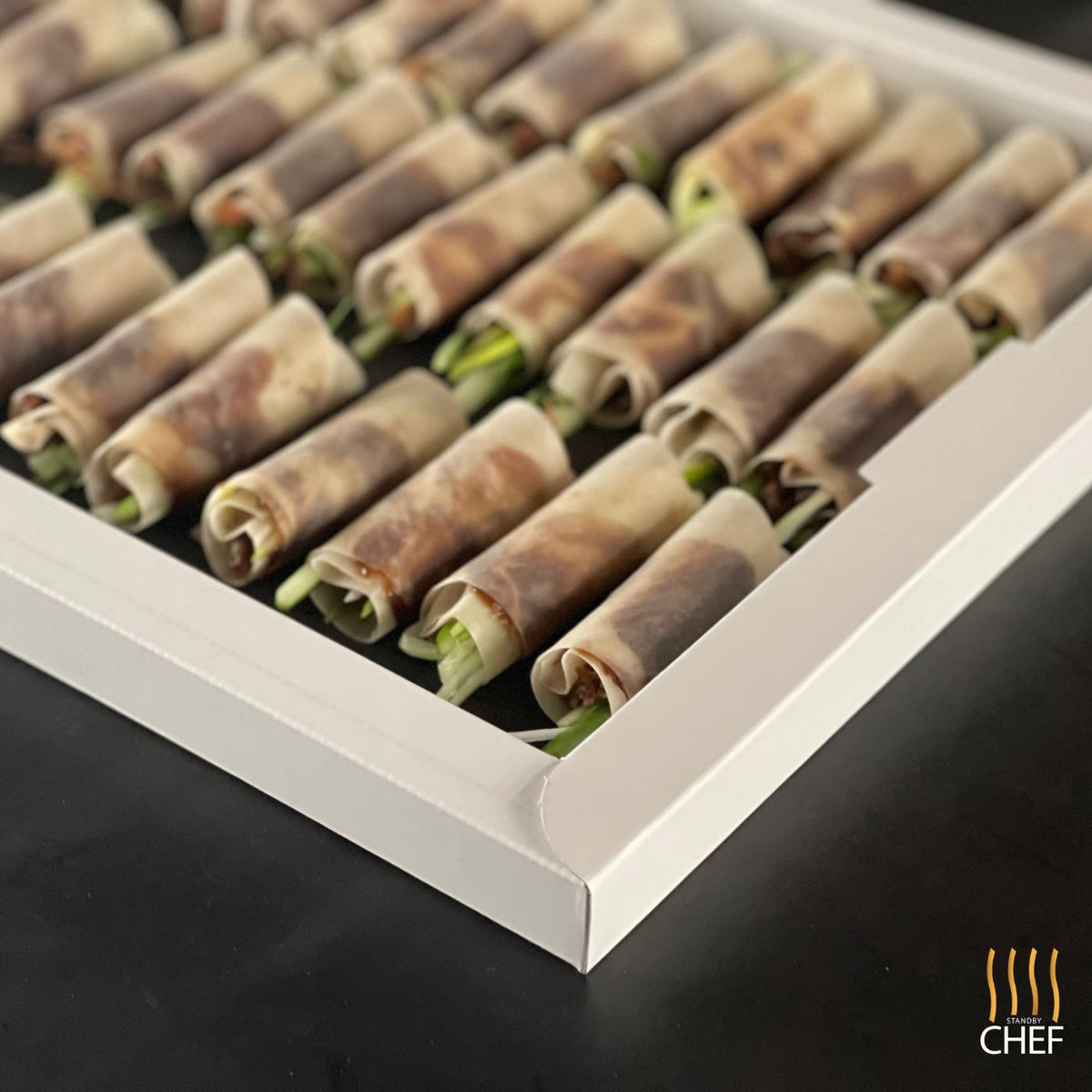 Crispy Duck Pancake Canapes Delivered to your Party